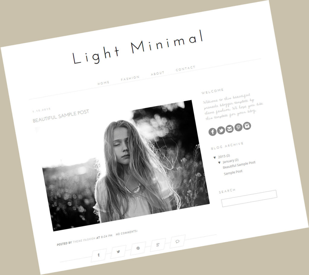 Free Blogger Template - Light Minimal