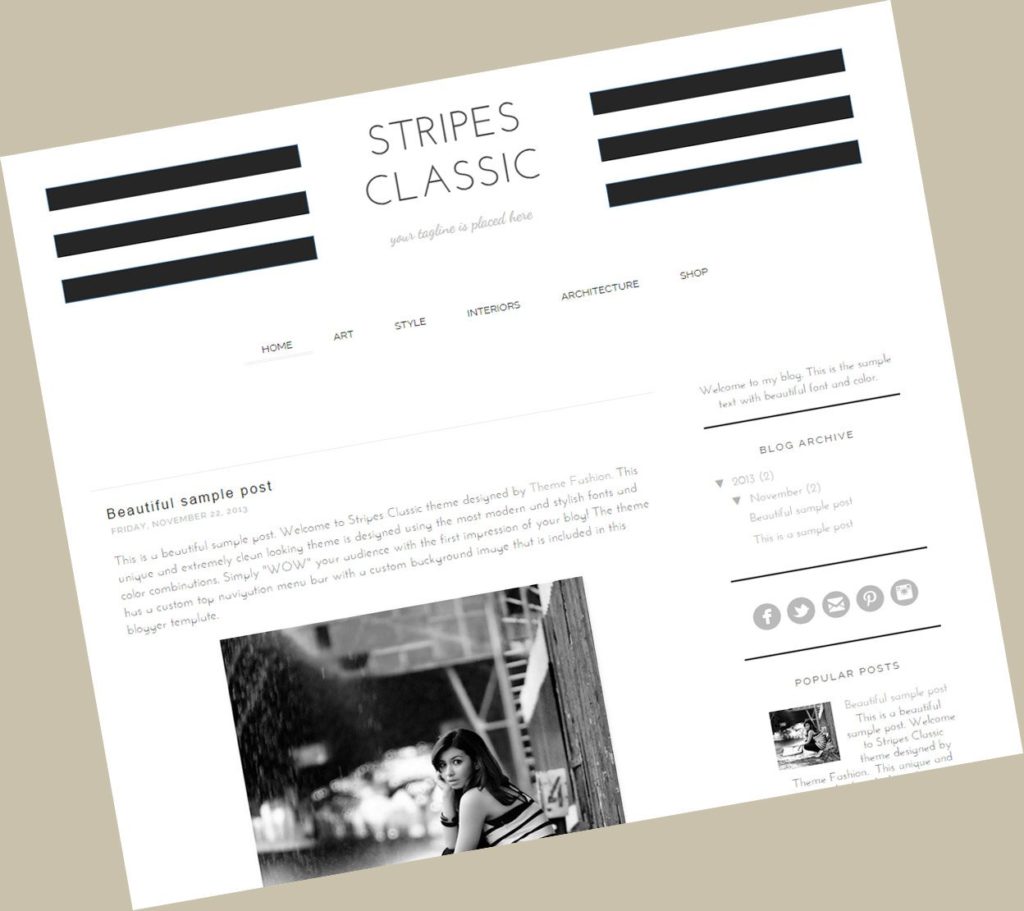 Free Blogger Template - Stripes Classic