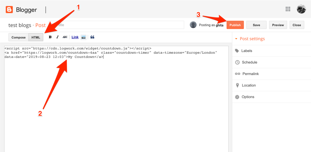 How to Add a Countdown Timer to Blogger