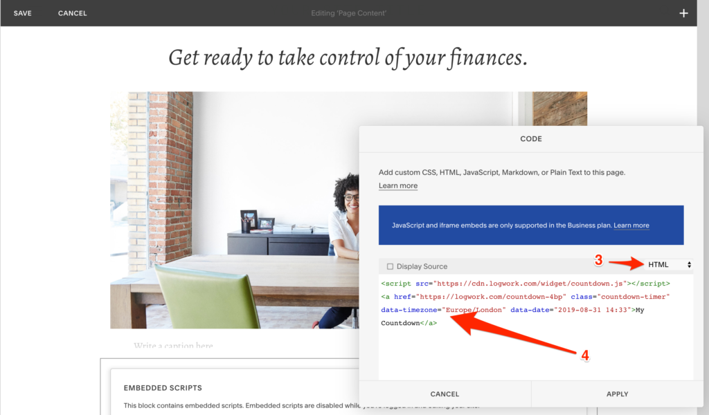 How to Add a Countdown Timer to Squarespace